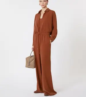 Max Mara Silk Wide-leg Trousers - Brown