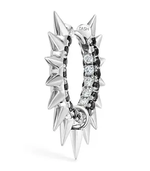 MARIA TASH Diamond Pavé Mohawk Hoop Earring - White