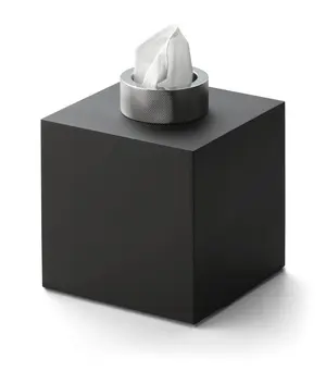 DECOR WALTHER Brass Club Tissue Box - Black