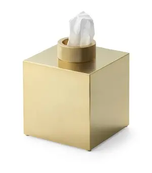 DECOR WALTHER Brass Club Tissue Box - Gold