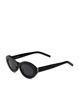 Saint Laurent Cassandre Oval Sunglasses - Black