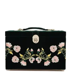 Wolf Large Zoe Jewellery Box - Green