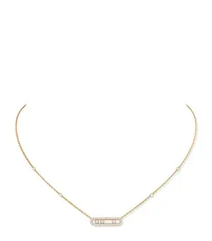 Messika Move Classique Diamond Pavé Necklace In Yellow - Gold