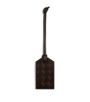 Bottega Veneta Leather Intrecciato Luggage Tag - Brown