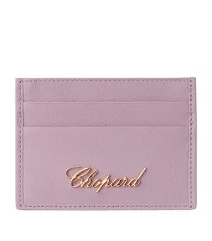 Chopard Small Leather Classic Card Holder - Purple