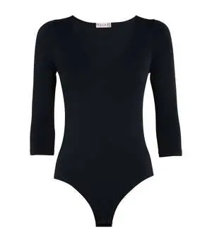 Falke Cropped-sleeve V-neck Bodysuit - Blue