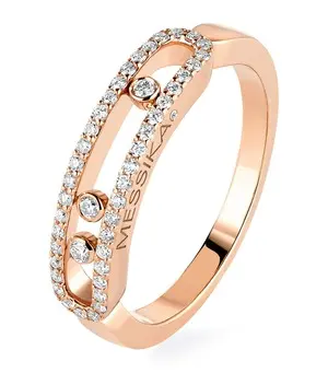 Messika Baby Move Classique Ring With Diamond Pave - Rose Gold