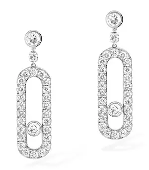 Messika Move Uno White Gold Diamond Earrings - Silver