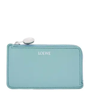 Loewe Leather Pebble Card Holder Blue