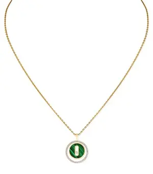 Messika Lucky Move Malachite And Diamond Necklace - Gold