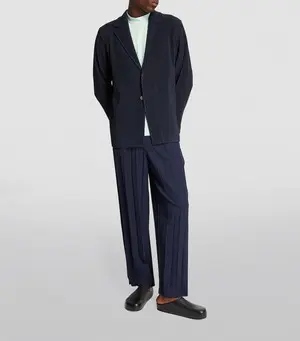Issey Miyake Pleated Basics Blazer - Navy