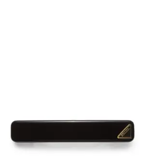 Prada Plexiglass Logo Hair Clip - Black