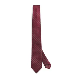 Emporio Armani Silk Jacquard Neck Tie Red