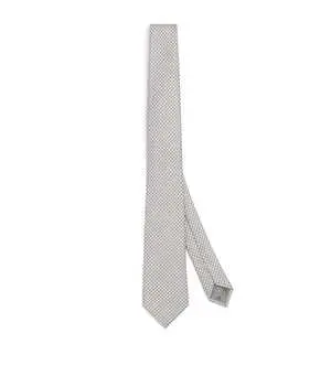 Emporio Armani Silk Jacquard Neck Tie White