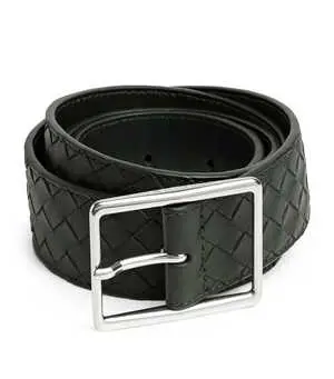 Bottega Veneta Bottega Veneta Woven Leather Belt Green