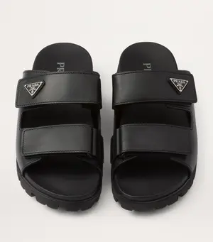 Prada Leather Logo-plaque Sandals
