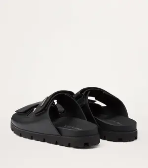 Prada Leather Logo-plaque Sandals