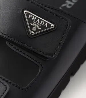 Prada Leather Logo-plaque Sandals