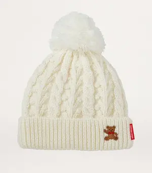 MIKI HOUSE Wool-blend Beanie - Ivory