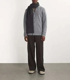 Sunspel Wool-cashmere Waffle Scarf
