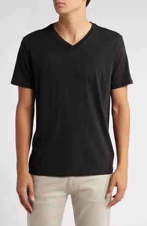ATM Anthony Thomas Melillo V-neck Cotton T-shirt Black