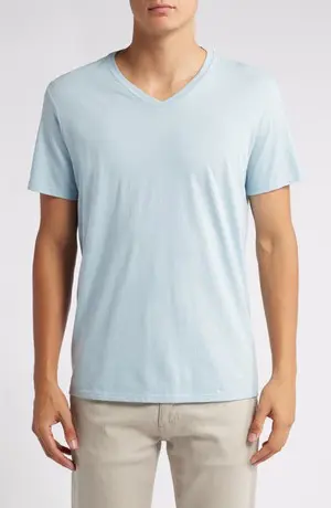 ATM Anthony Thomas Melillo V-neck Cotton T-shirt Blue