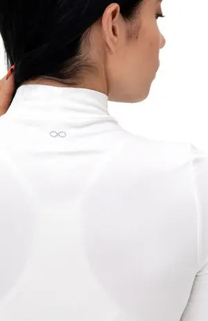 REBODY Cozy Mock Neck Long Sleeve Top - Bone