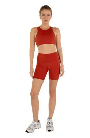REBODY Incline Silkiflex High Waist Biker Short - Mars Red