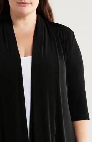 Vikki Vi Classic Knit Open Front Jacket