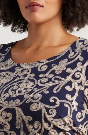 CONNECTED APPAREL Paisley Print Sheath Dress - Ink