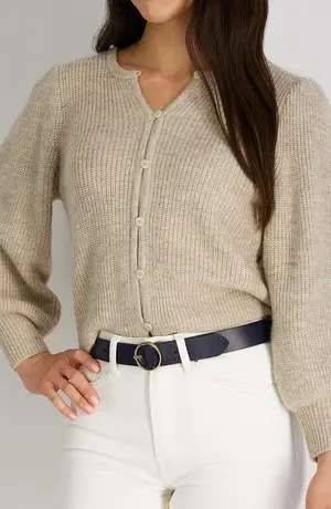 Cole Haan Reversible Leather Belt - Navy/natural