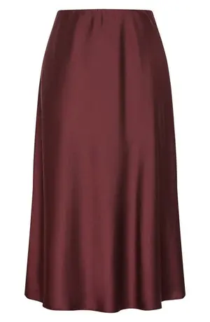 City Chic Miranda Midi Skirt - Chocolate Cherry