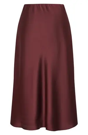 City Chic Miranda Midi Skirt - Chocolate Cherry