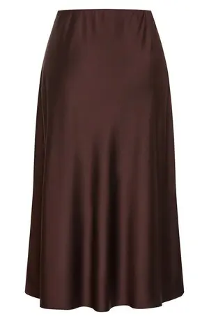 City Chic Miranda Midi Skirt - Truffle