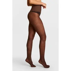 Commando Houndstooth Tights - Espresso