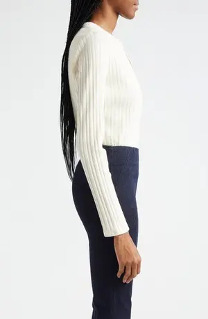 Veronica Beard Jocelyn V-neck Rib Top