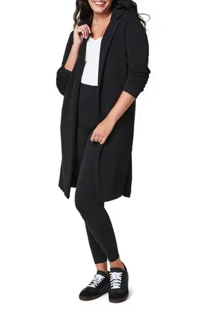 Spanx Airessentials Long Open Front Jacket - Very Black