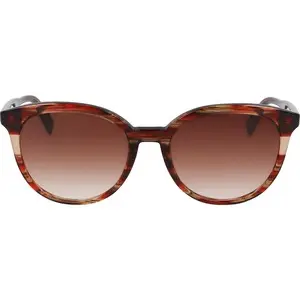 Longchamp Heritage 55mm Gradient Round Sunglasses - Textured Red