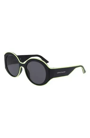 Longchamp Heritage 53mm Oval Sunglasses - Black