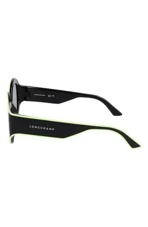 Longchamp Heritage 53mm Oval Sunglasses - Black