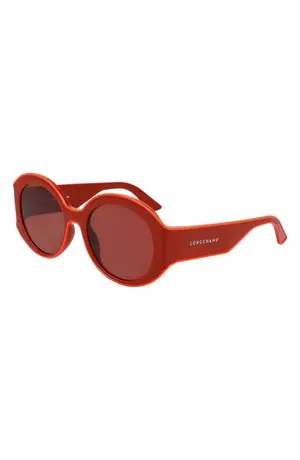 Longchamp Heritage 53mm Oval Sunglasses - Red