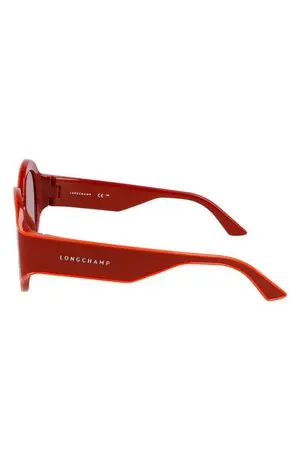 Longchamp Heritage 53mm Oval Sunglasses - Red