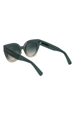 Longchamp Heritage Round Sunglasses - Transparent Gradient Blue/beig