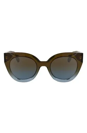 Longchamp Heritage Round Sunglasses - Transparent Gradient Brown/azu