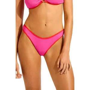 Seafolly Scoop High Cut Bikini Bottom - Hot Pink/flame
