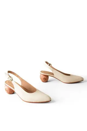 HUMA BLANCO Canela Slingback Pumps - Bone