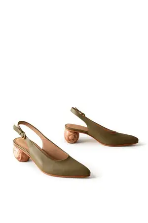 HUMA BLANCO Canela Slingback Pumps - Olive
