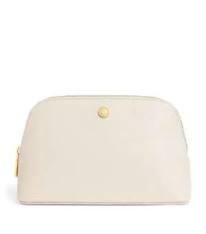 Harrods Pebbled Leather Cosmetics Bag - Ivory
