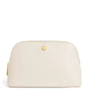 Harrods Pebbled Leather Cosmetics Bag - Ivory