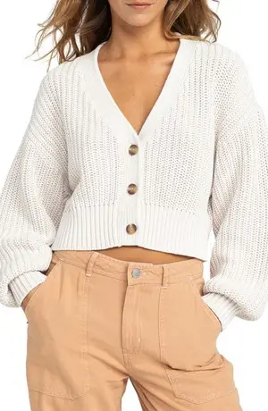 Roxy Sundaze Washed Cotton Crop Cardigan